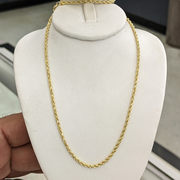 Unbrand | Jewelry | Kt Real Gold Rope Chain 2mm 16 Inches | Poshmark